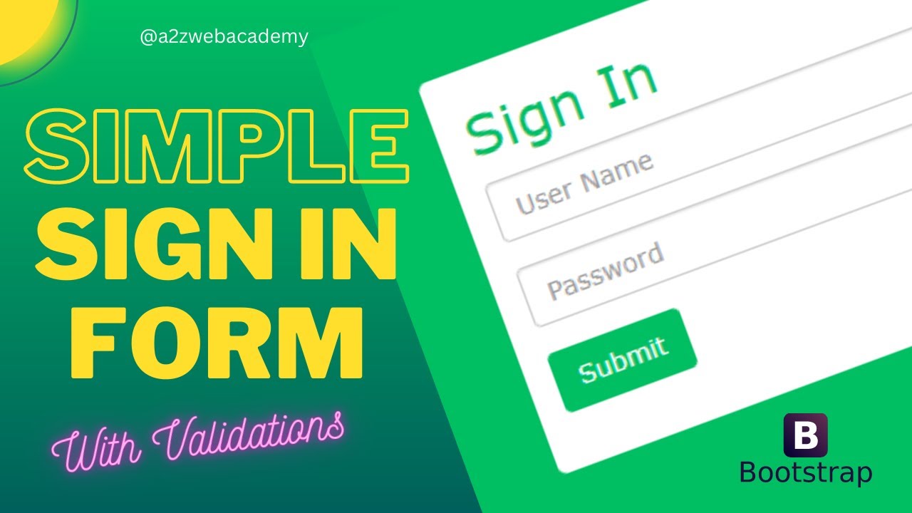 How to create simple Bootstrap Sign in(Login) Form | @a2zwebacademy ...
