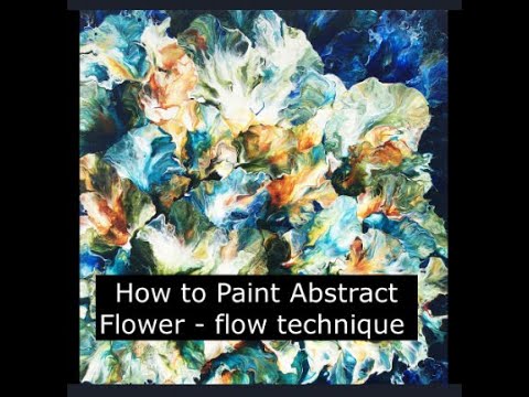 Abstract Pour Flower Painting / Easy demo how to paint flowers with ...