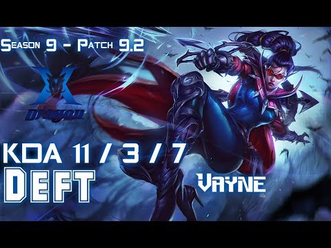 KZ Deft VAYNE vs LUCIAN ADC - Patch 9.2 KR Ranked - YouTube