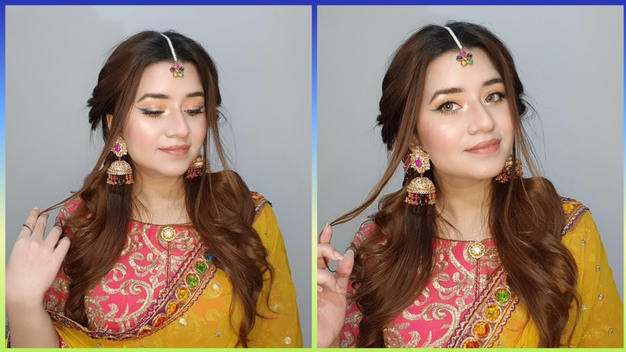 Mehndi Makeup Look / Mayon Makeup and Hairstyle Tutorial / Mayun Makeup ...