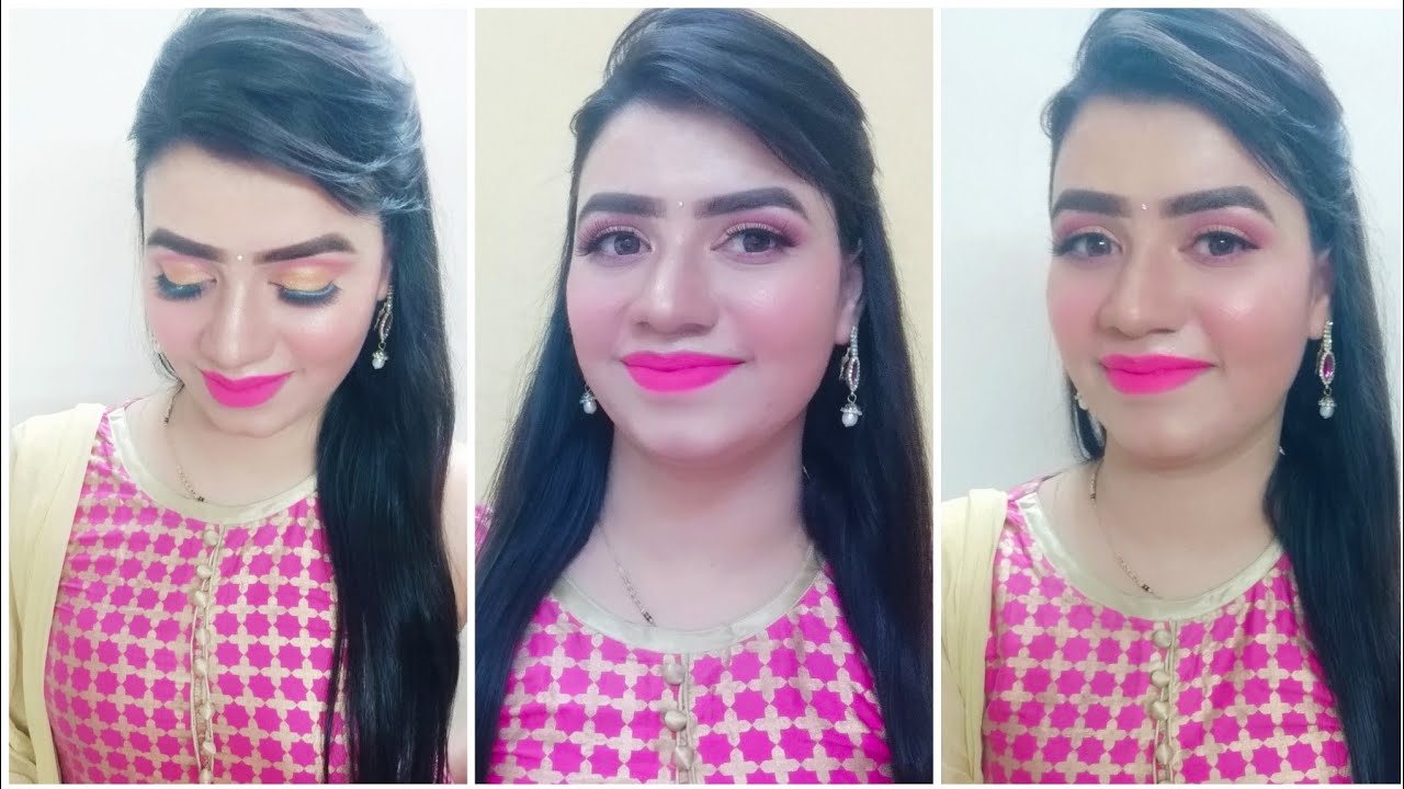 Eid makeup look||ईद मेकअप ||2020||soft pink makeup look - YouTube