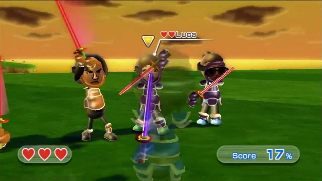 wii sports resort swordplay showdown level 12 :35 hits - YouTube