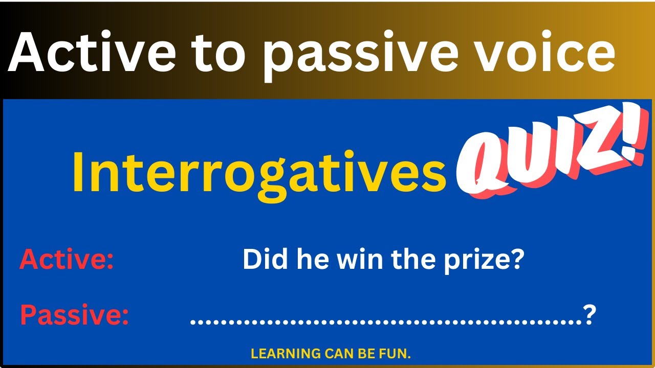Active vs Passive Voice Quiz(Interrogatives)| English Grammar Active vs ...