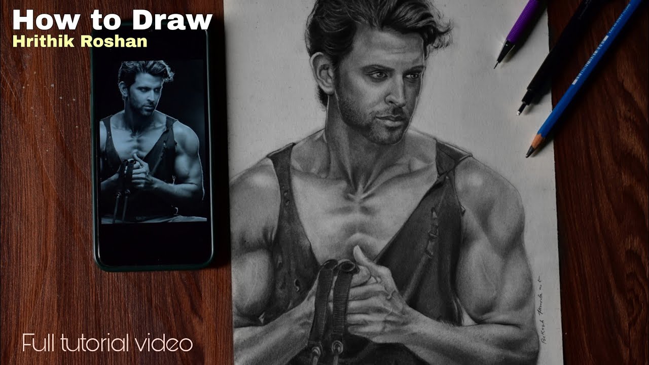 How To Draw Hrithik Roshan | Pencil Drawing | Hrithik Roshan ka Drawing ...