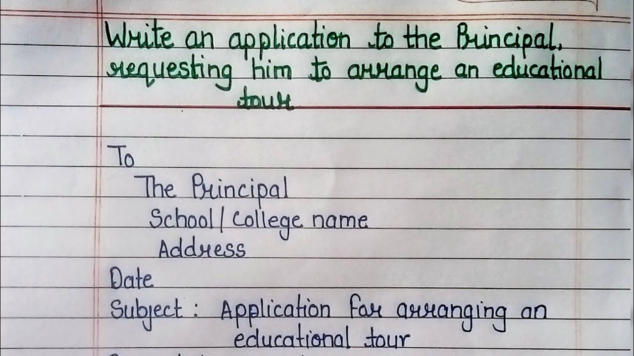 Write an application to Principal requesting him to arrange an ...