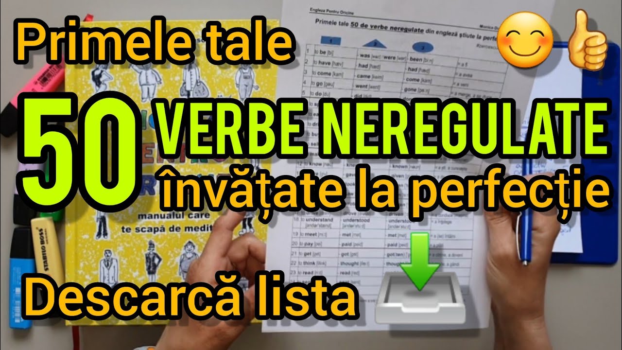 Lecţia # 288 – Primele tale 50 de VERBE NEREGULATE din engleză 🇬🇧 ...