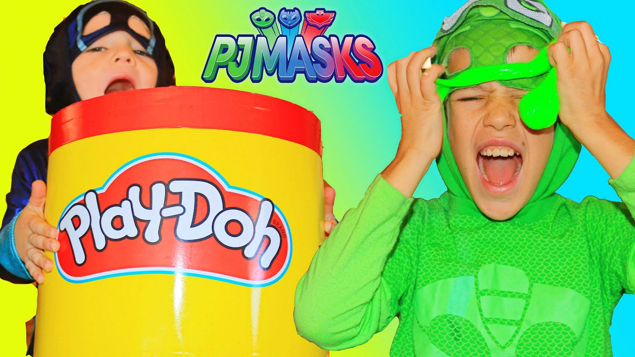 PJ Masks Night Ninja TONS OF STICKY SPLATS! Gekko Gets Sticky Splat ...