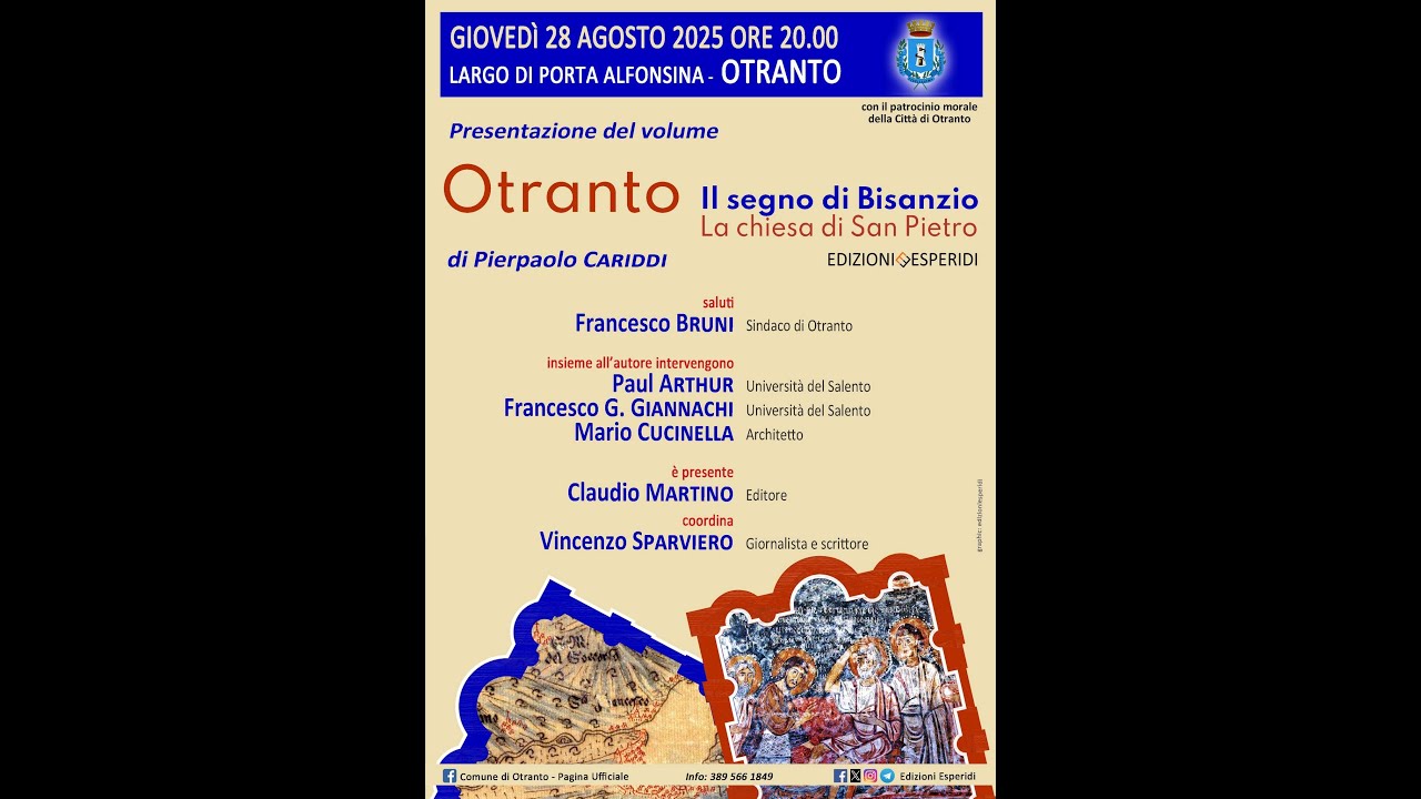 Presentazione del libro Otranto. Il segno di Bisanzio’ –Otranto 28 ...