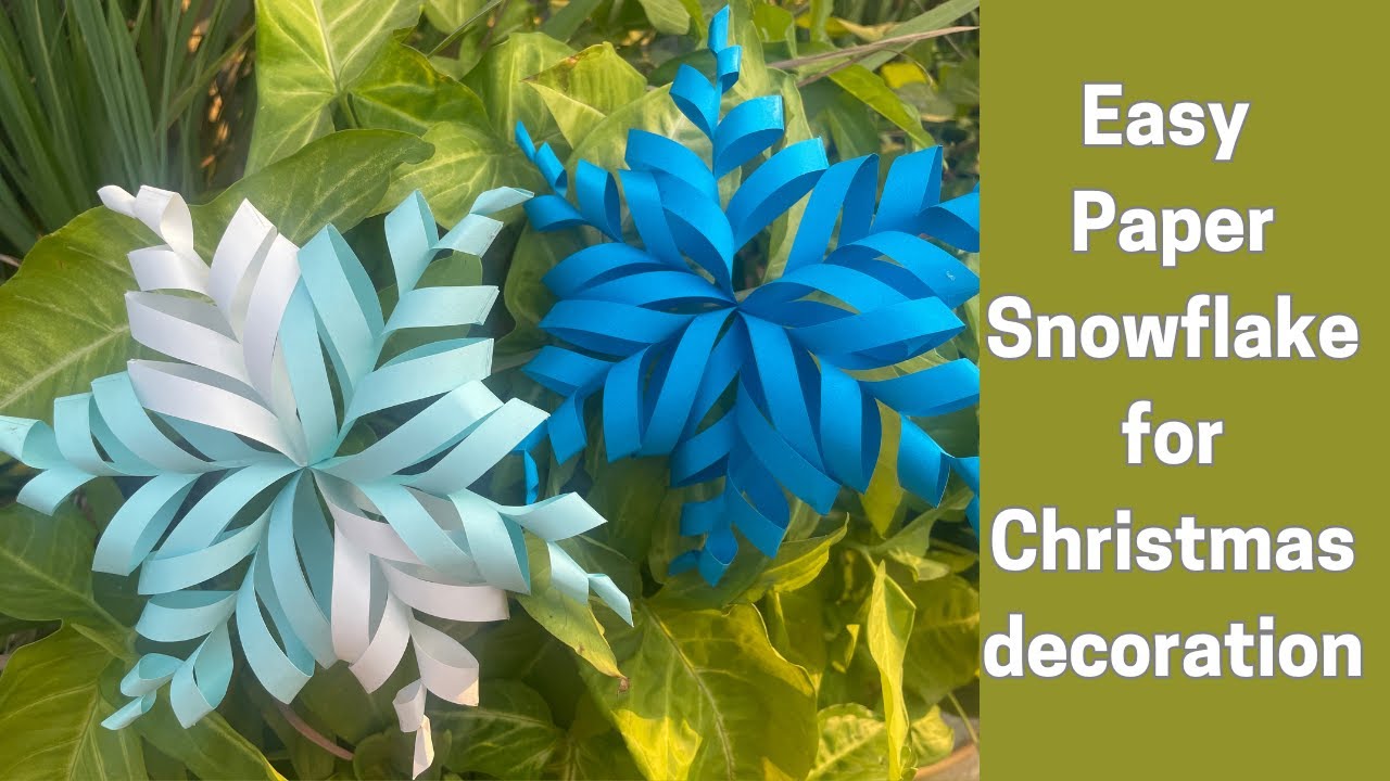 DIY 3D Paper Snowflake | Christmas crafts | How to make 3D snowflake ...