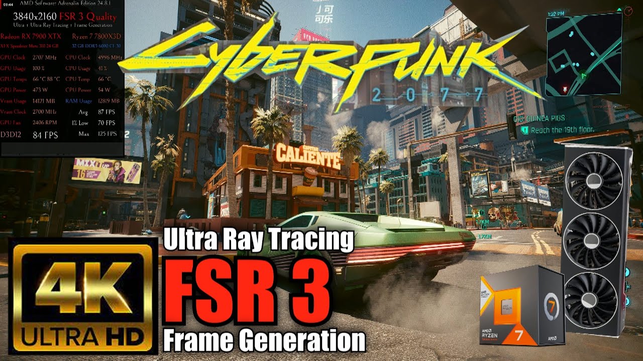 7900 XTX 🖥️ 7800X3D 🎮 Cyberpunk 2077 @ 4K FSR 3 Quality + Ultra S ...