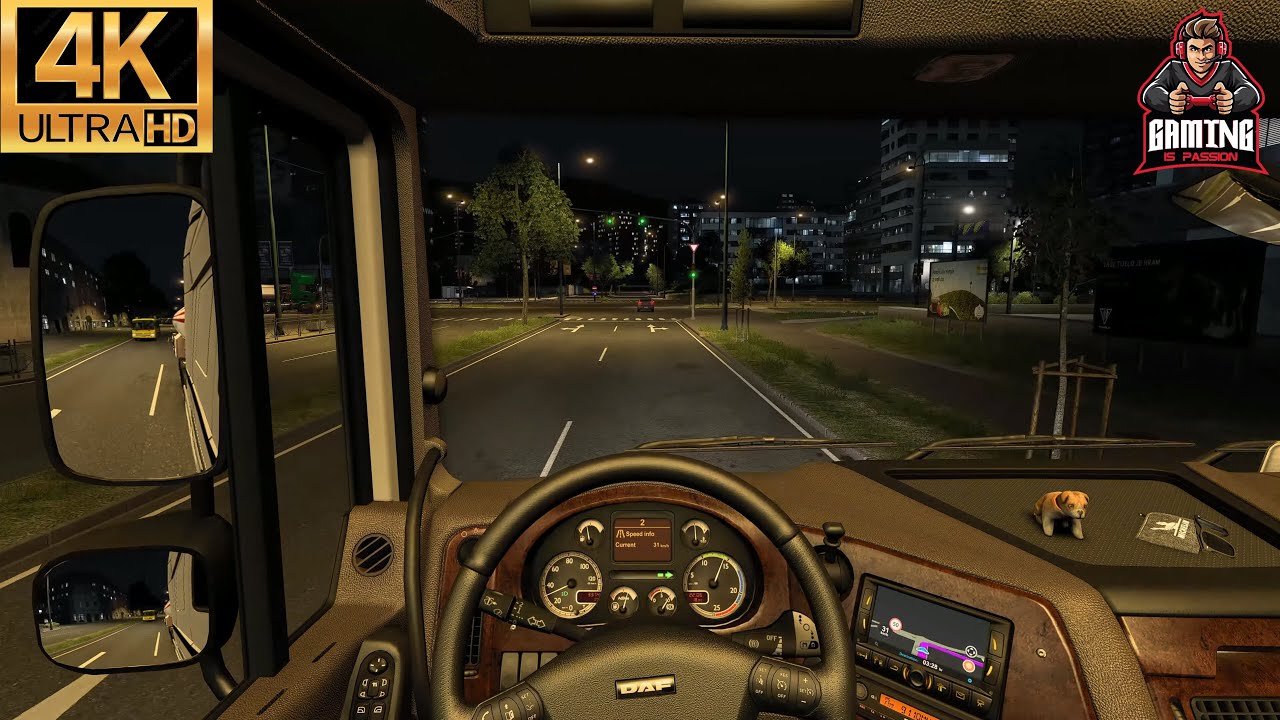 Euro Truck Simulator 2: Realistic Night Driving | 4K 400% Scaling - YouTube