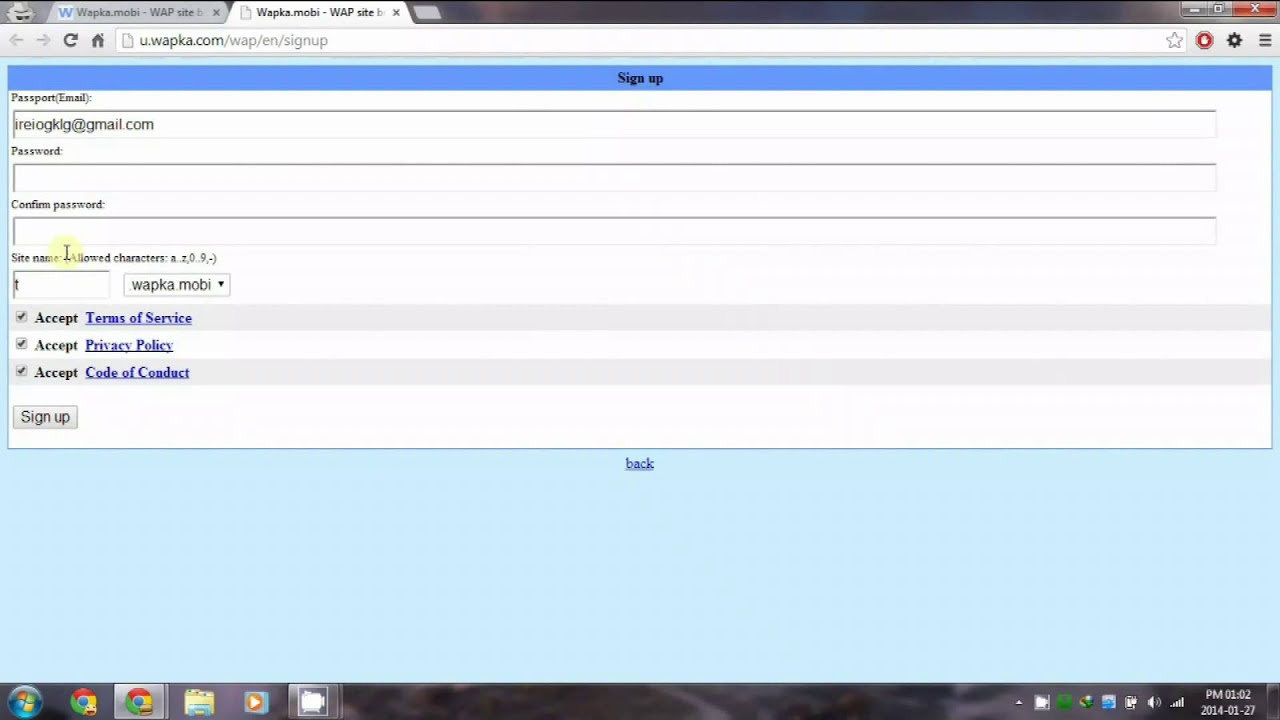 How to Create Account at wapka.mobi - YouTube