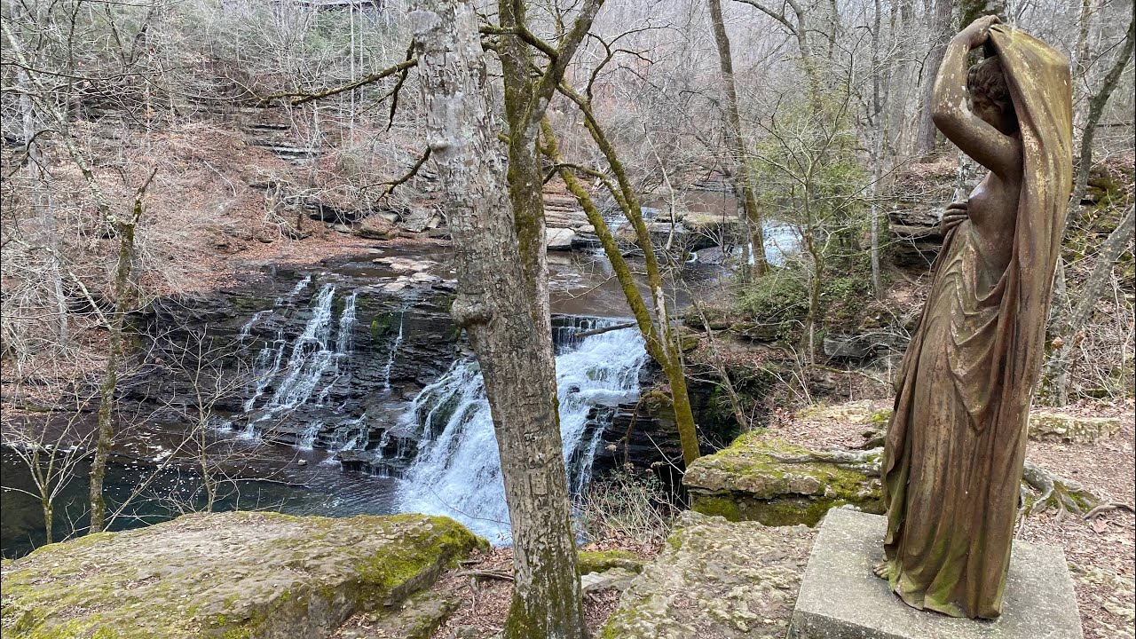 Night aka the Lady of the Falls overlooking Rutledge Falls in Tullahoma ...