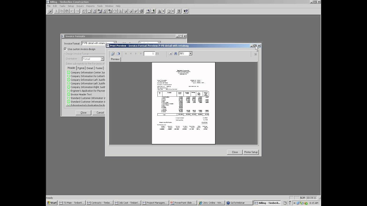 Sage Timberline Project Management: Class 2 Contract Setup, Pervasive ...