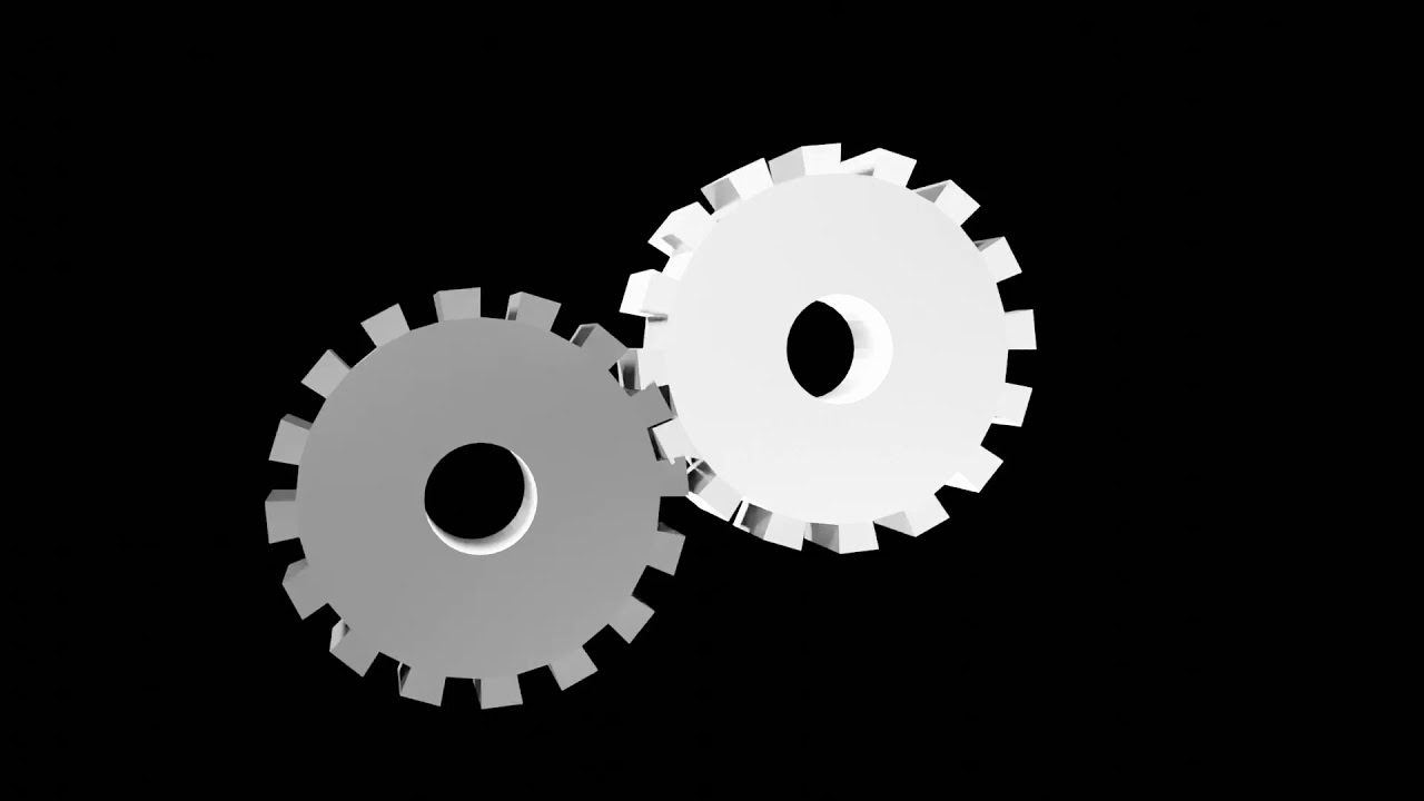 3D Animation of gears rotating. Black Background for Video Editing ...