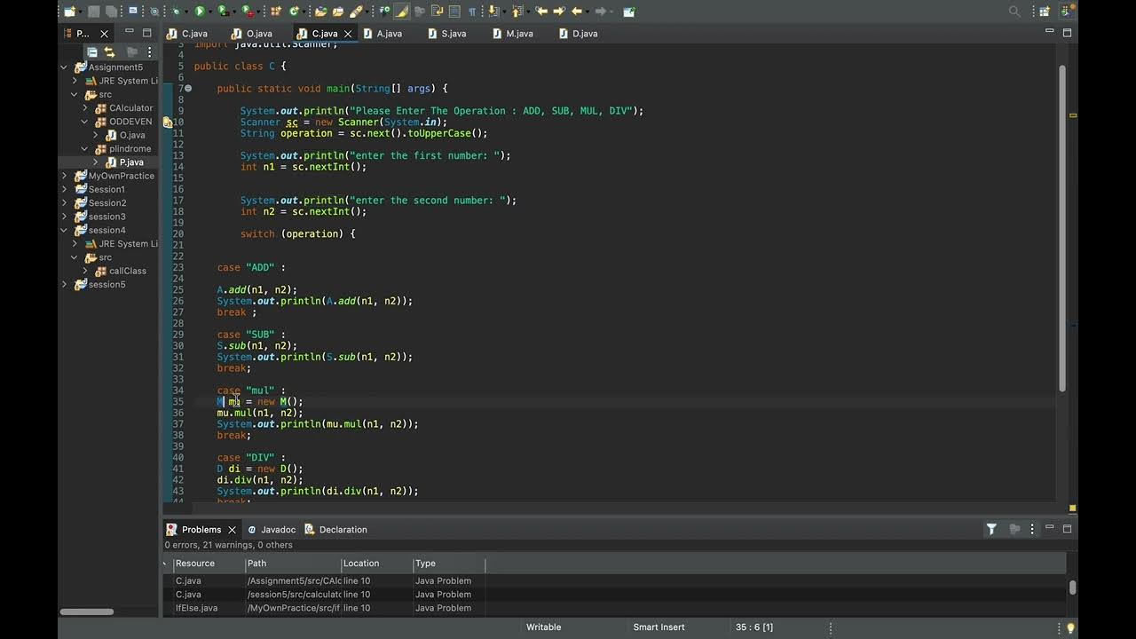 java Calculator && odd or even programming Assignment 5 - YouTube