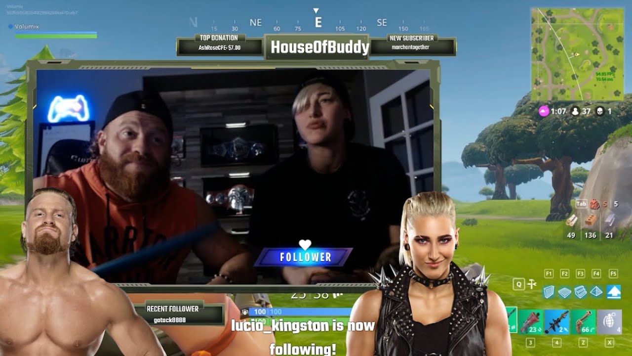 Rhea ripley on buddy Matthews live stream on twitch - YouTube