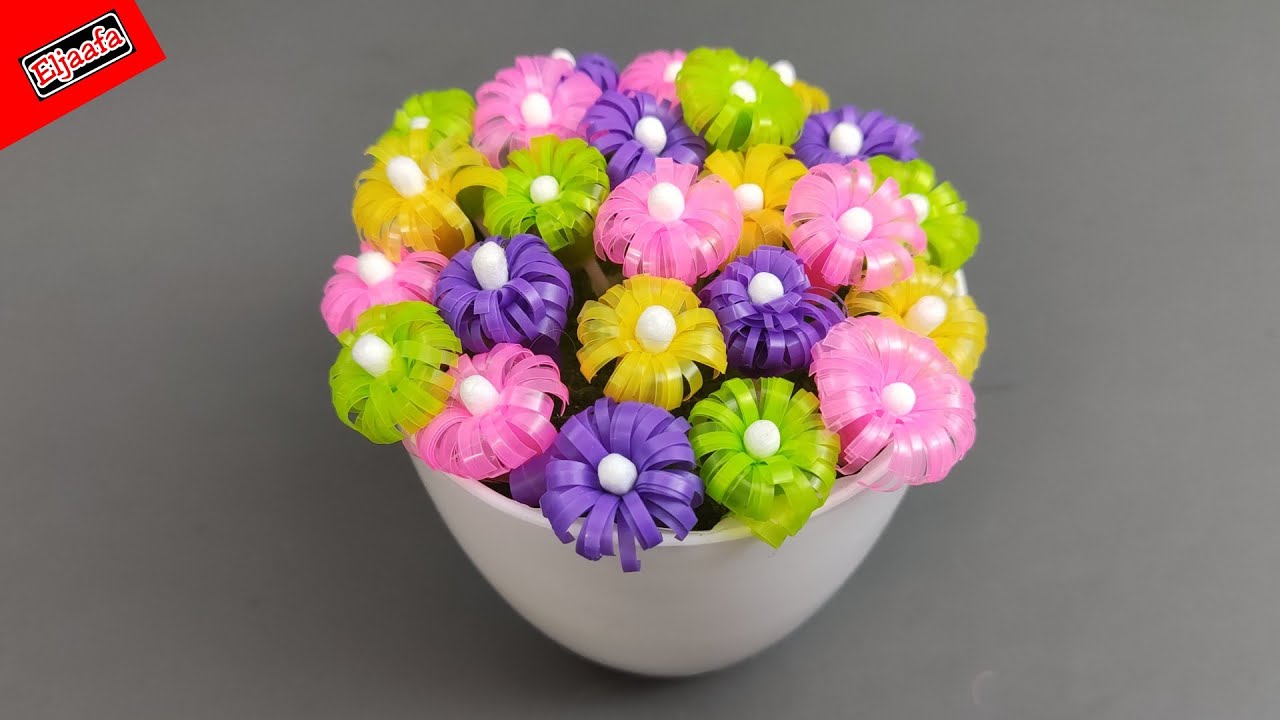 Bunga Hias Mungil Warna-warni dari Sedotan | Drinking Straw Flower ...