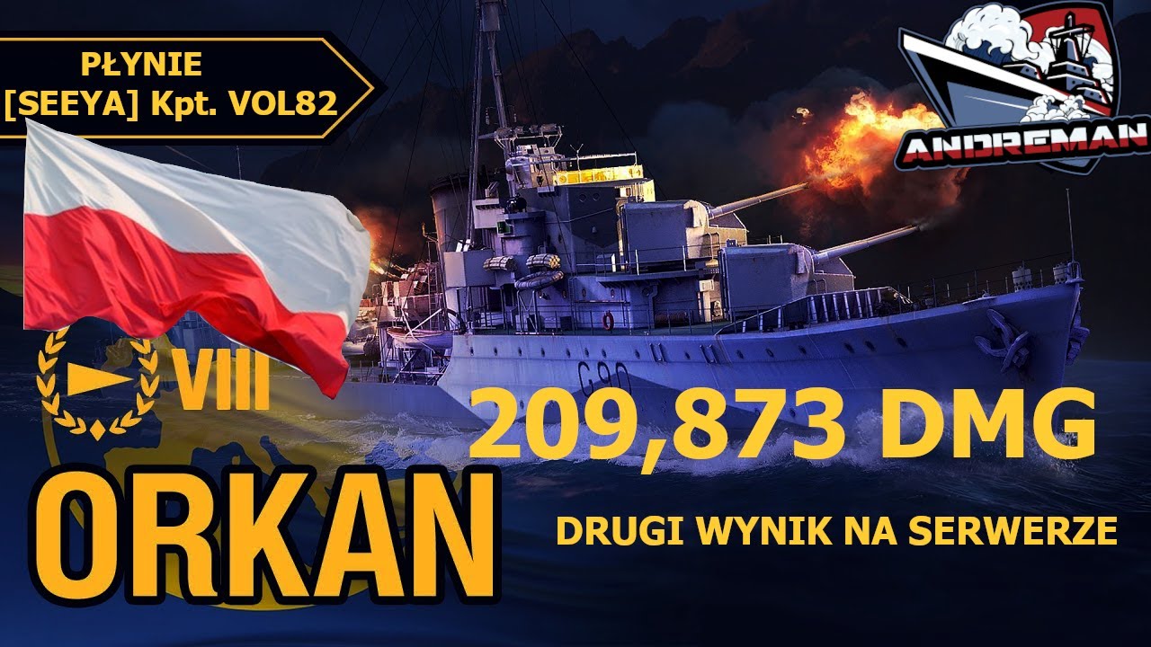 ORP ORKAN Niszczyciel premium tier VIII World of warships (wows) - YouTube