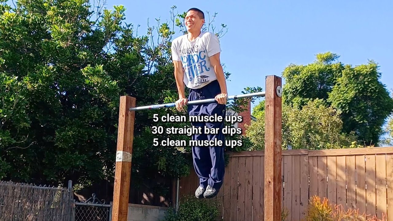 10 clean muscle ups and 30 straight bar dips in 58 seconds! - YouTube