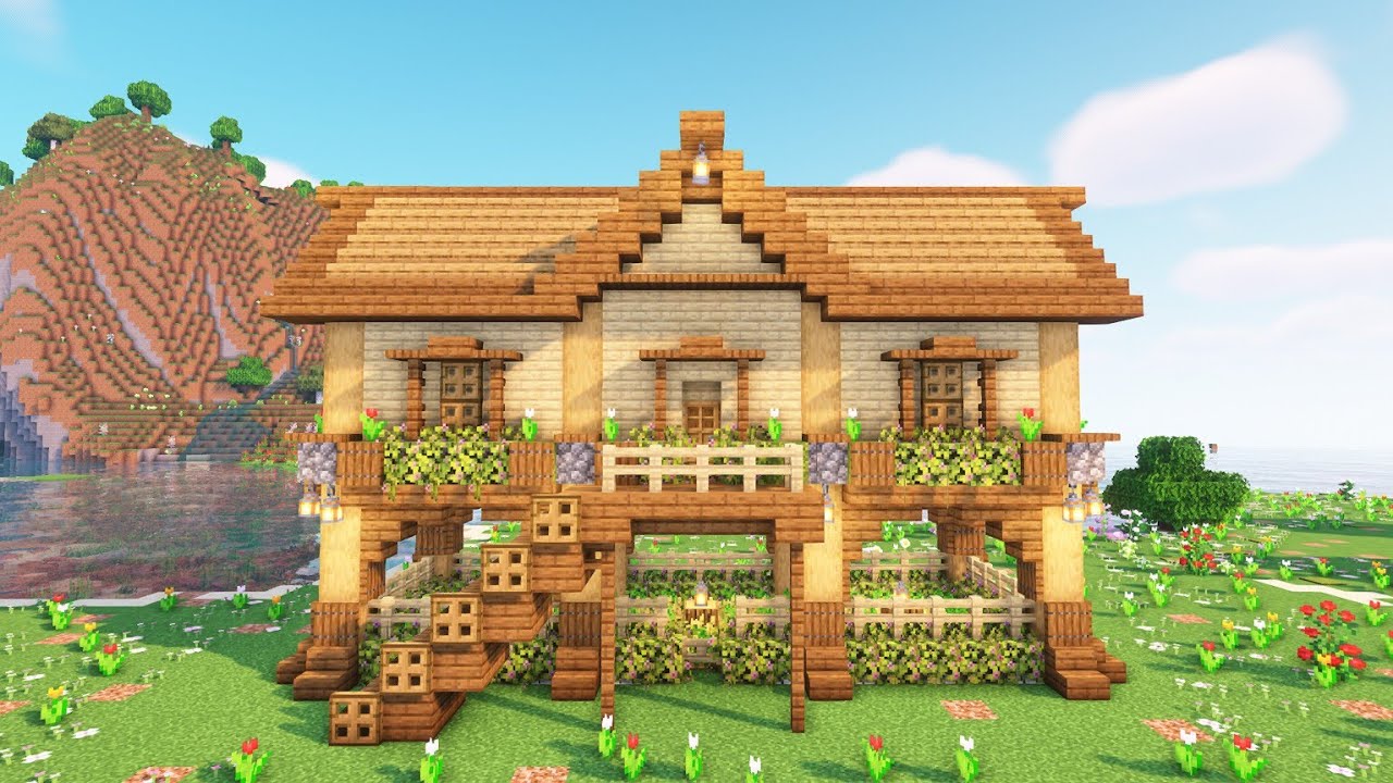 🏡 CÓMO CONSTRUIR UNA CASA DE MADERA EN MINECRAFT - Tutorial - YouTube