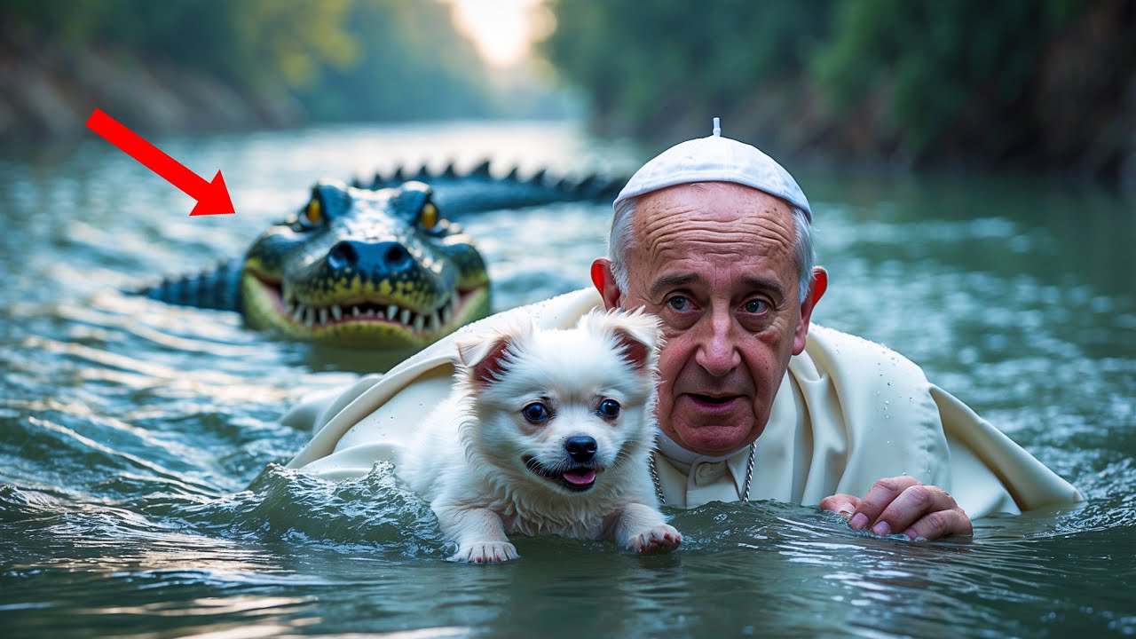 pope francis saves puppy from crocodile, jesus love you - Rescue story ...