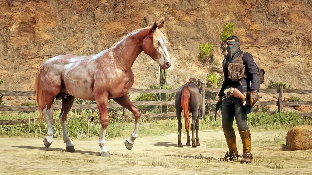 Outlaw John Marston taking over Ridgewood Farm and the beautiful horses ...
