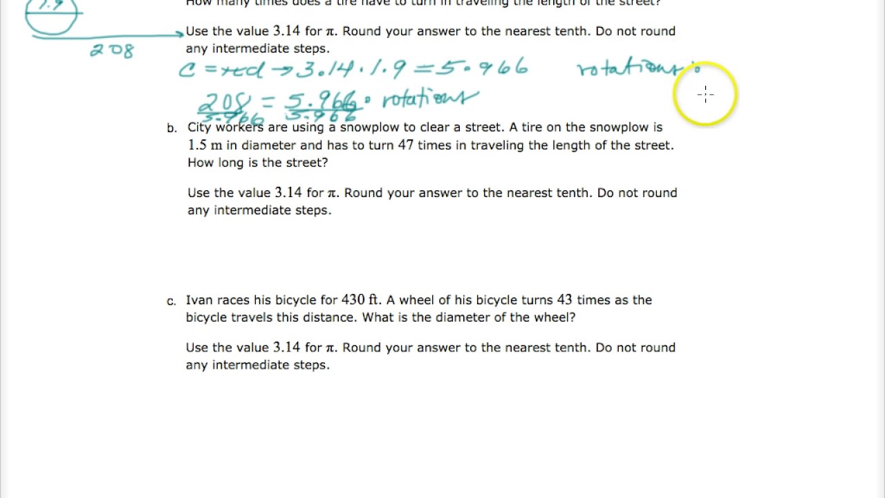 Circumference Applications Applying the circumference formula in real ...