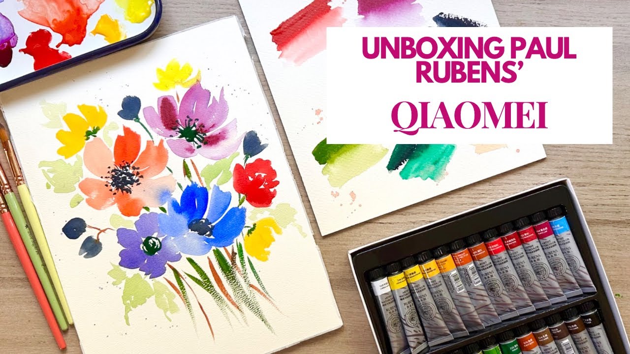 Unboxing, swatching, and painting florals with Paul Ruben’s’ Qiaomei ...