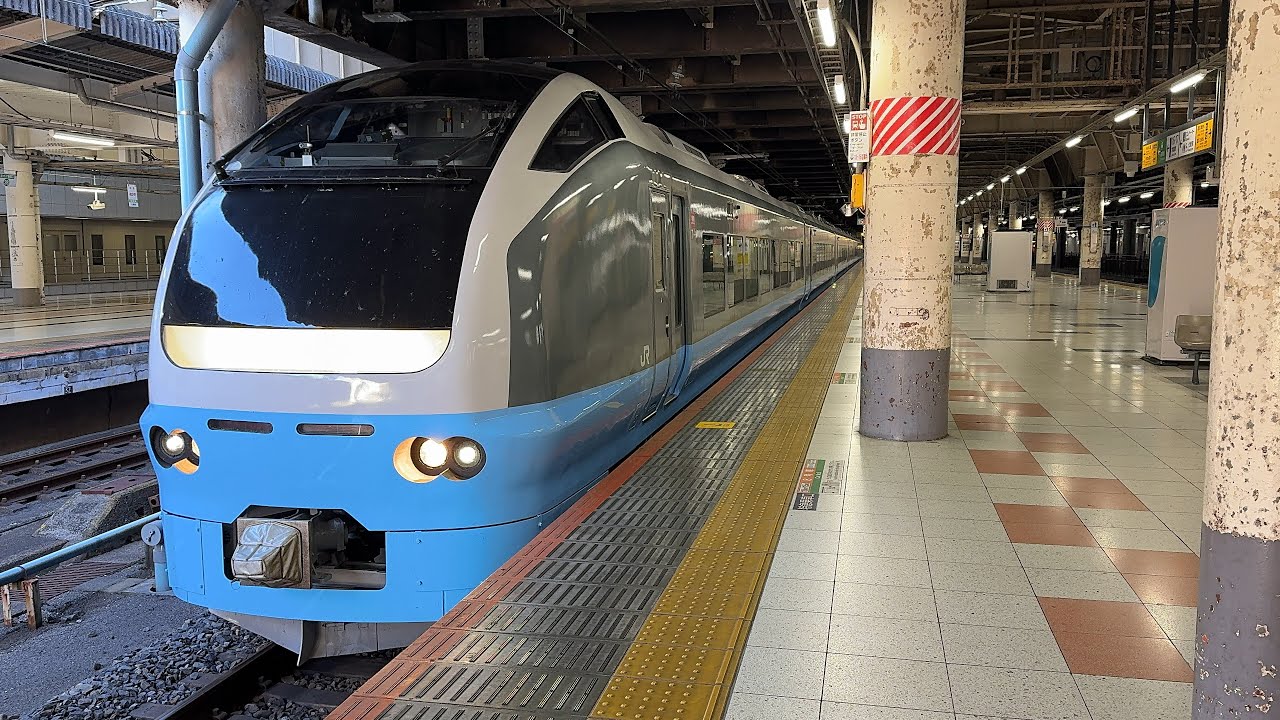 E653系1000番台K71編成 特急開運高尾山初詣群馬号勝田返却回送ミュージックホーンを鳴らして上野駅発車 - YouTube