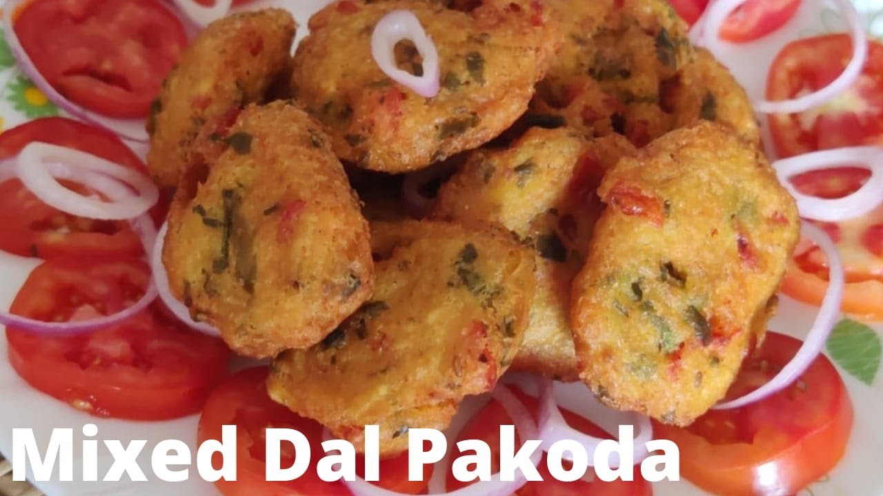 Mixed Dal Pakoda Recipe | Crispy mixed dal Pakoda [Mixed Dal Pakoda ...