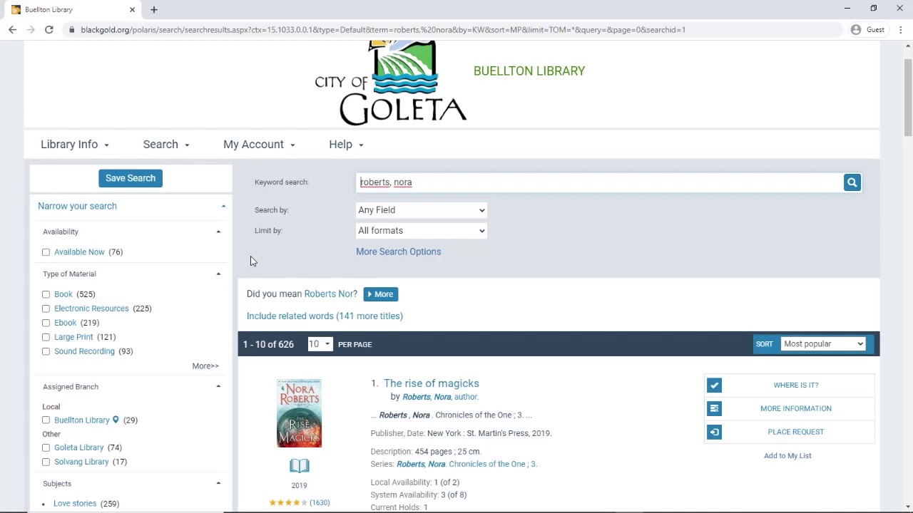 How to Place Books on Hold for Sidewalk Service at Goleta Valley ...