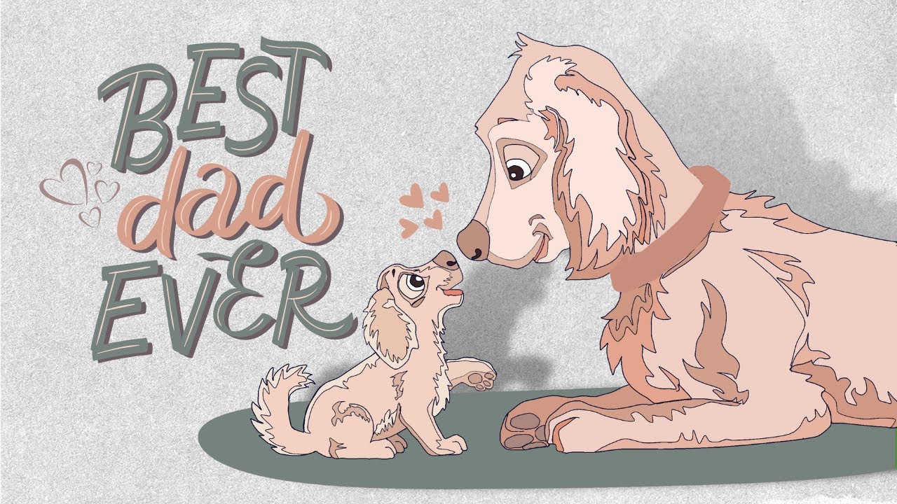 Best Dad Ever "Puppy Father's Day" Digital Art for Beginner - YouTube