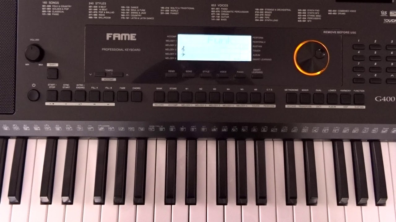 Keyboard Fame G400 Demos Demo Songs - YouTube