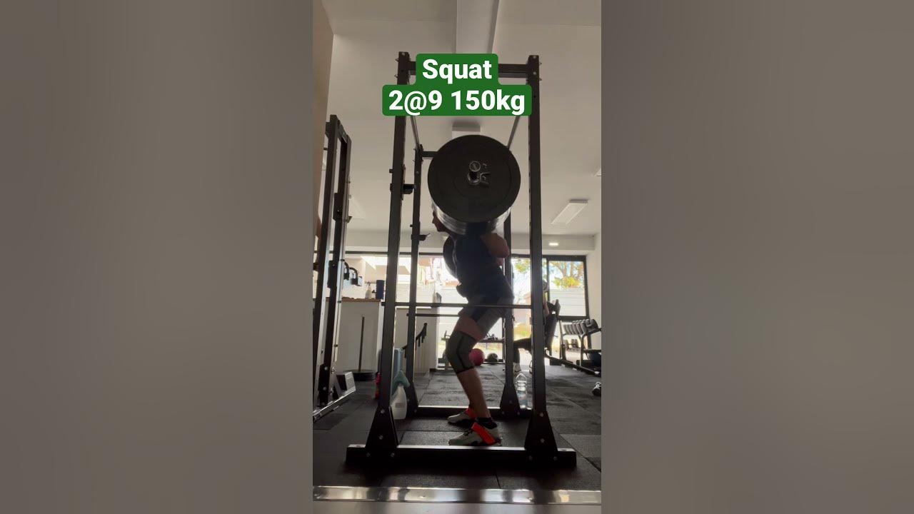 Squat 2@9 150kg bw 88kg #shorts #powerlifting #squat - YouTube