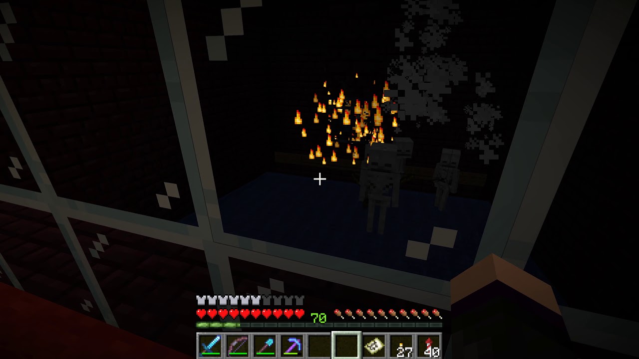 Minecraft Survival: Skeleton Grinder With Viewing Window - YouTube