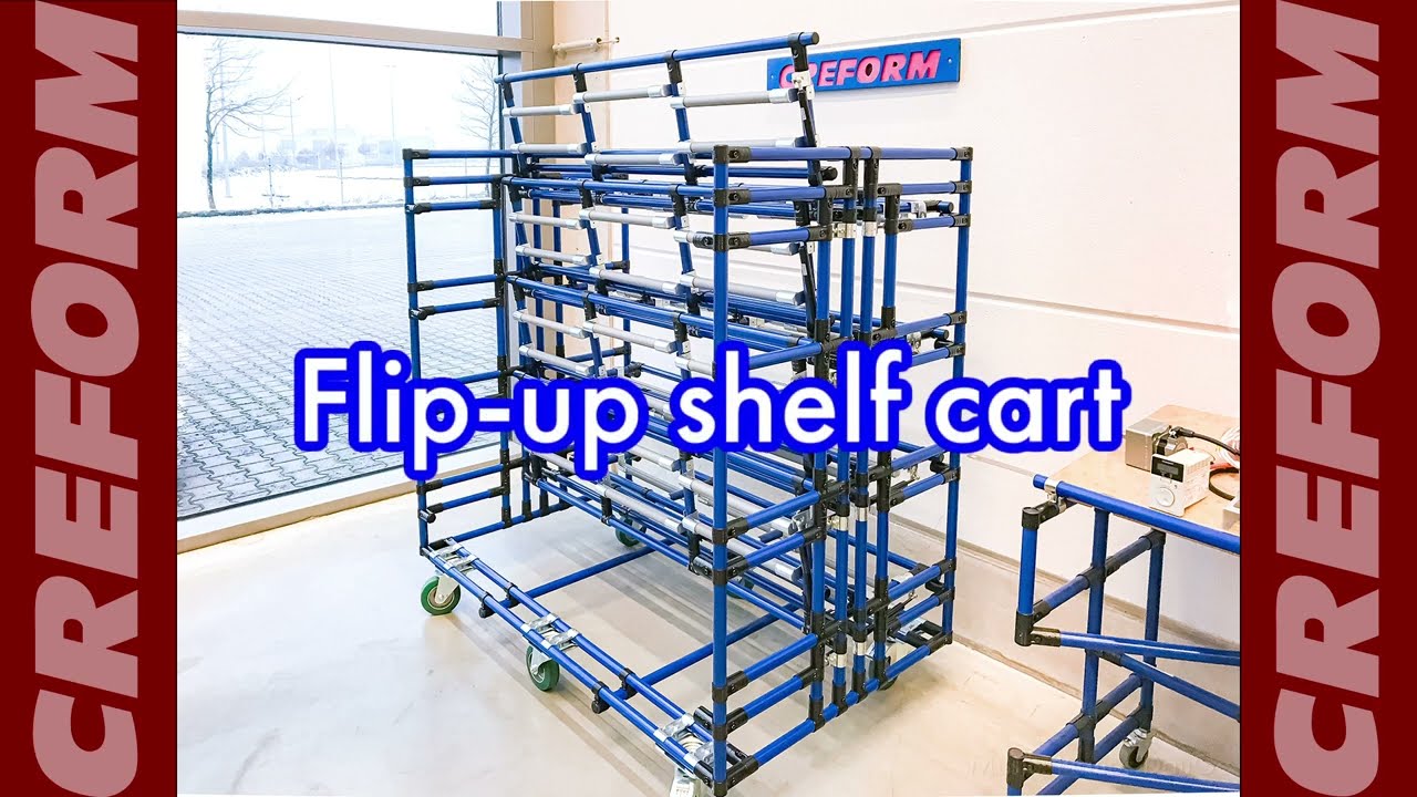 Flip-up shelf cart - YouTube