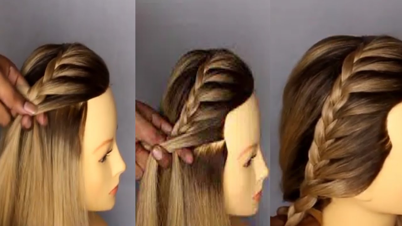 beautiful front braid simple and easy hairstyle tutorial | kuldeep ...