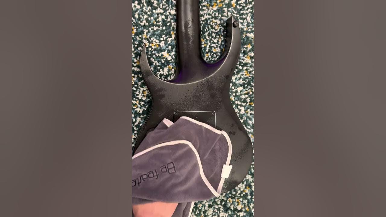 String change & cleaning on my @solar-guitars A1.8C 8 string guitar using @Stringjoy strings ...