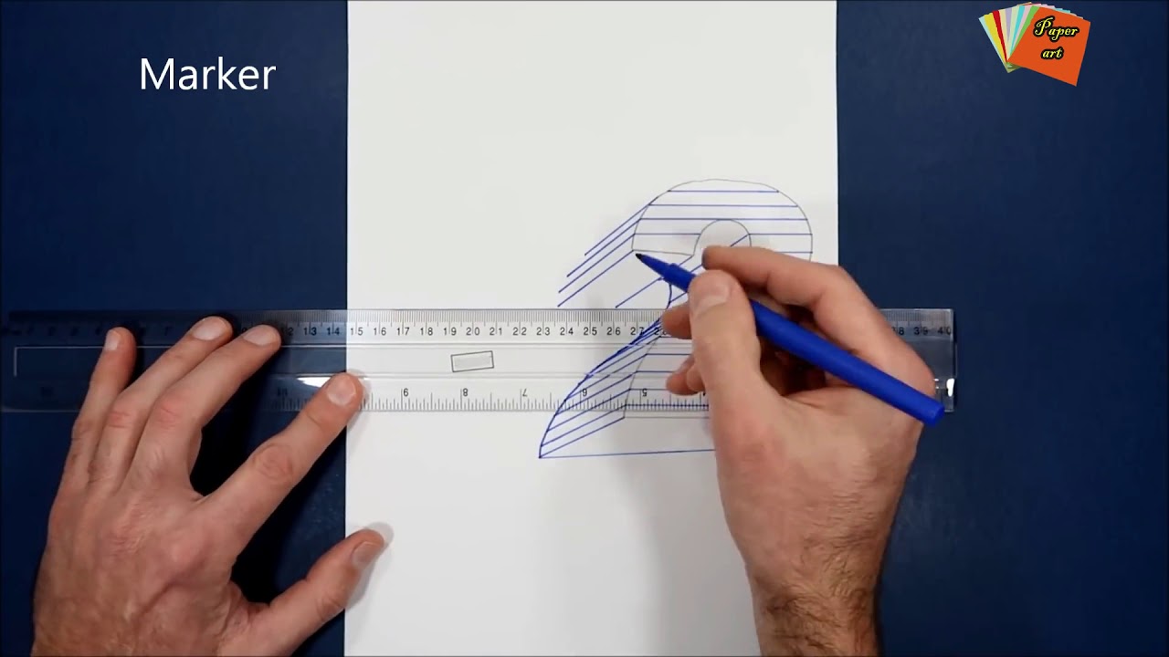 3D Trick Art On Line Paper, Floating Number 2 || Paper Art - YouTube