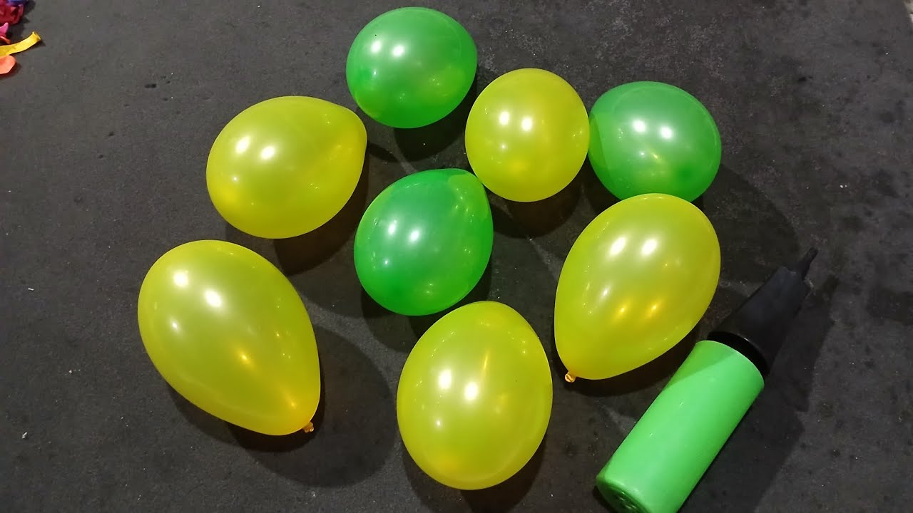 Enjoy Pump Mini Balloons | Yellow Balloon Green Balloon #balloon #satisfying #asmrvideo - YouTube