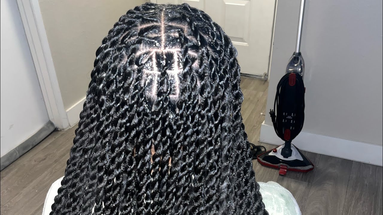 Watch me do my client hair in two strand invisible loc twist - YouTube