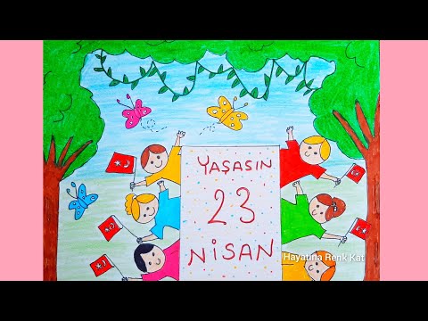 Farklı 23 Nisan Resmi Çizimi 🎈Çok Kolay 🎈