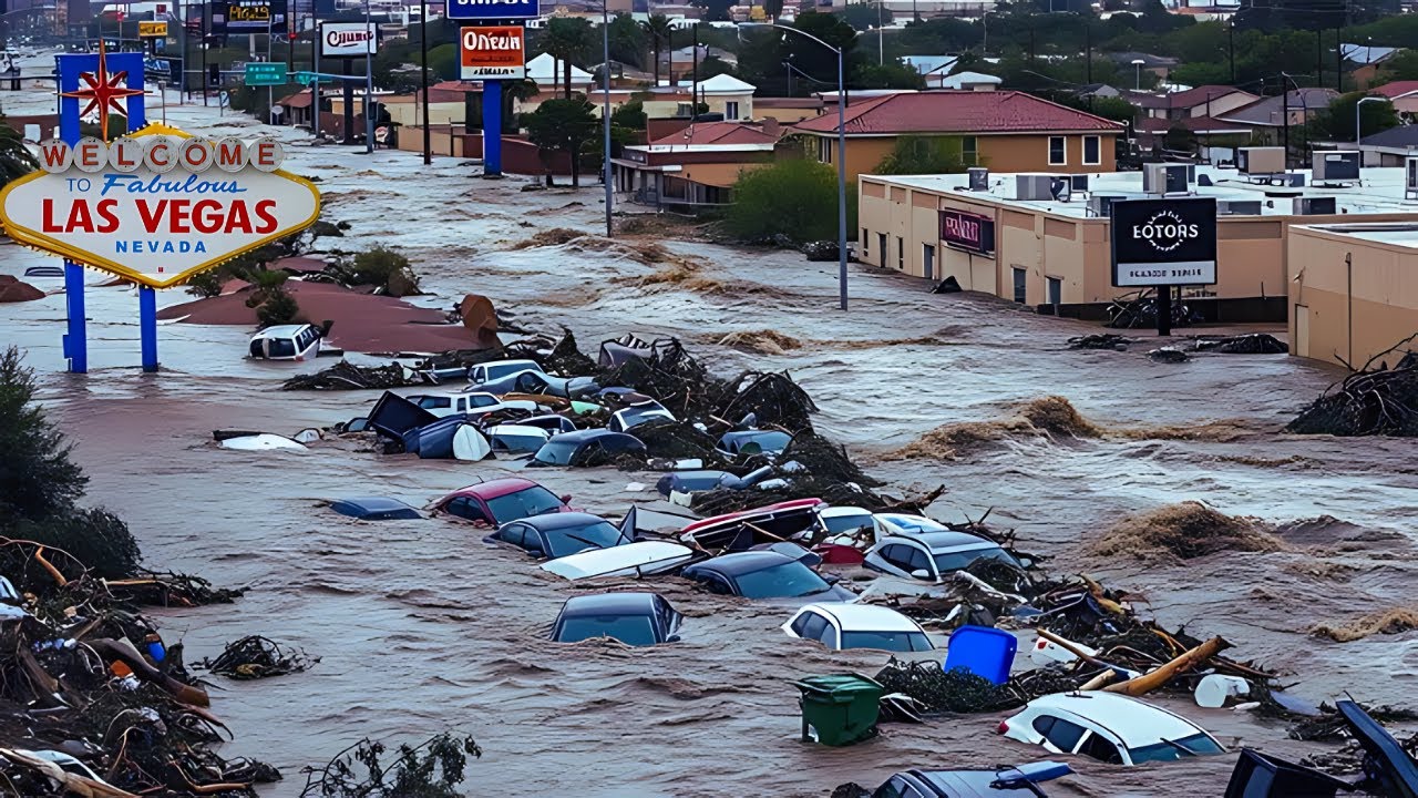 Las Vegas FLOODED! DEADLY Flash Floods Turn Streets Into Rivers in ...