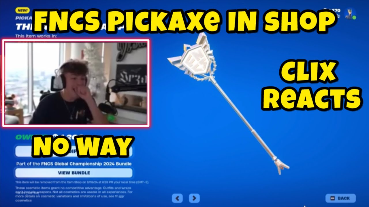 Clix Reacts To FNCS Pickaxe In Item Shop - YouTube