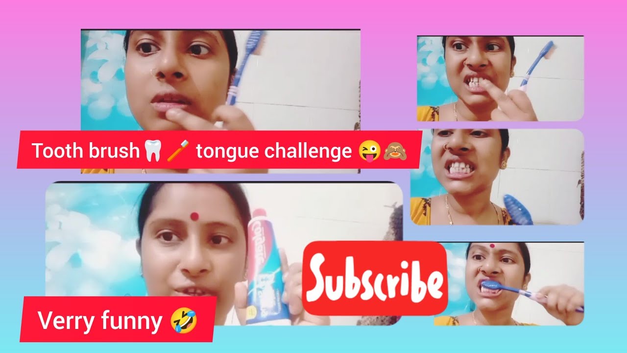 tooth🦷🪥 brush challenge video (part 1)#blog #blogger#tongue#toothpaste ...
