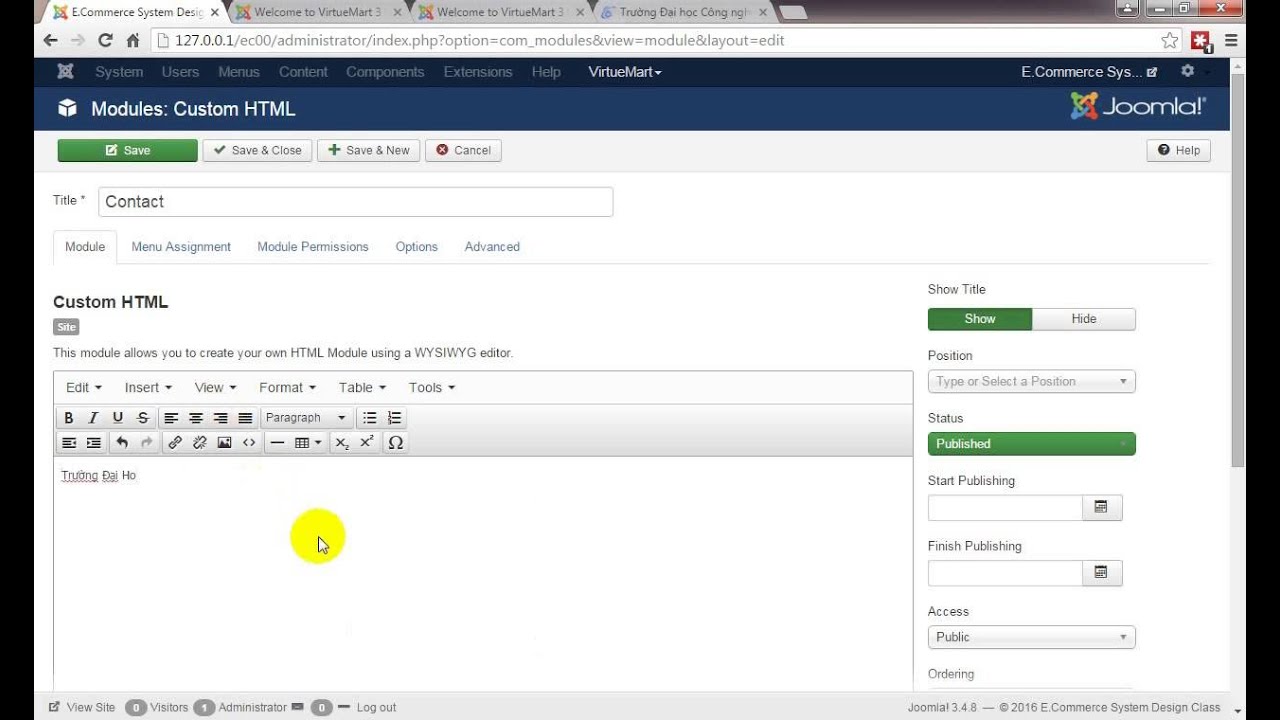 joomla - contact module config - YouTube