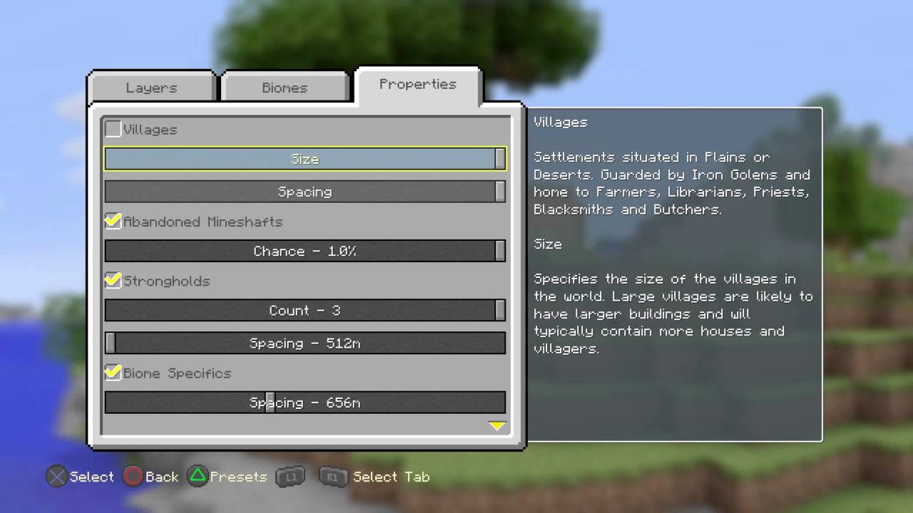 Minecraft-PS4 TU25 Tutorial (3) How to Make A Custom SuperFlat - YouTube