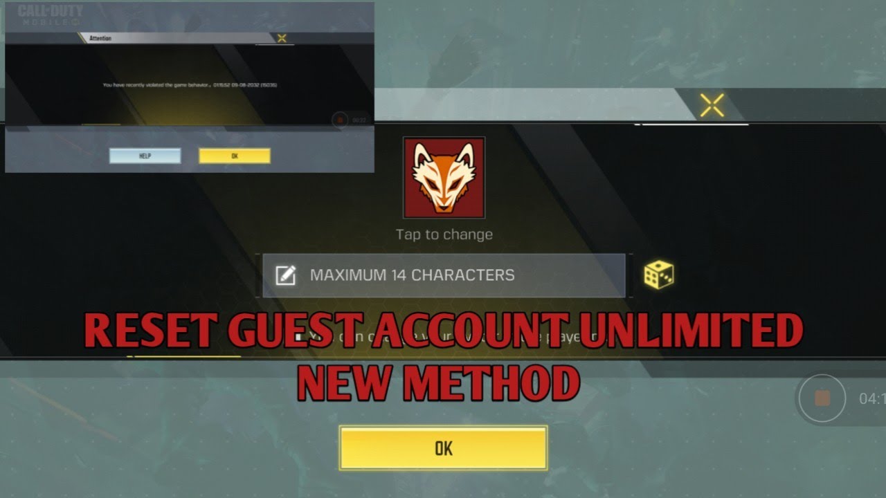 Codm : How to reset Guest Account 2022 Root | No Root - YouTube