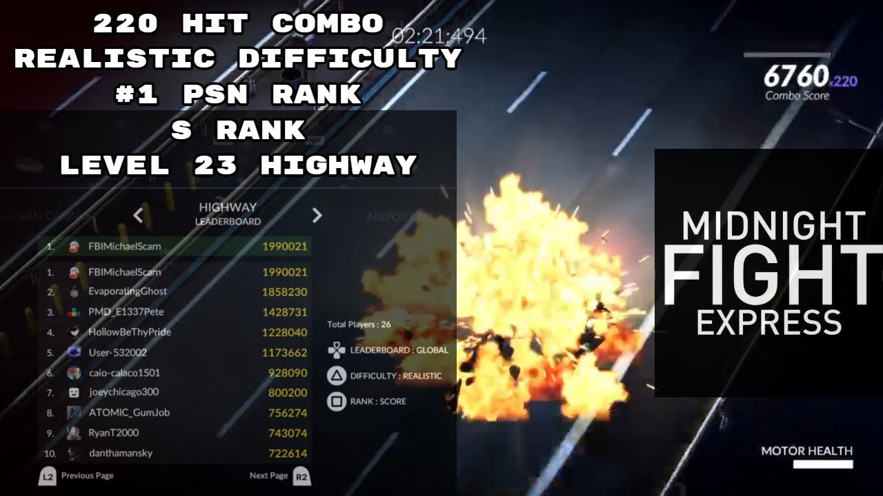 Midnight Fight Express Realistic #1 PSN S Rank Highway Level 23 220 Hit ...